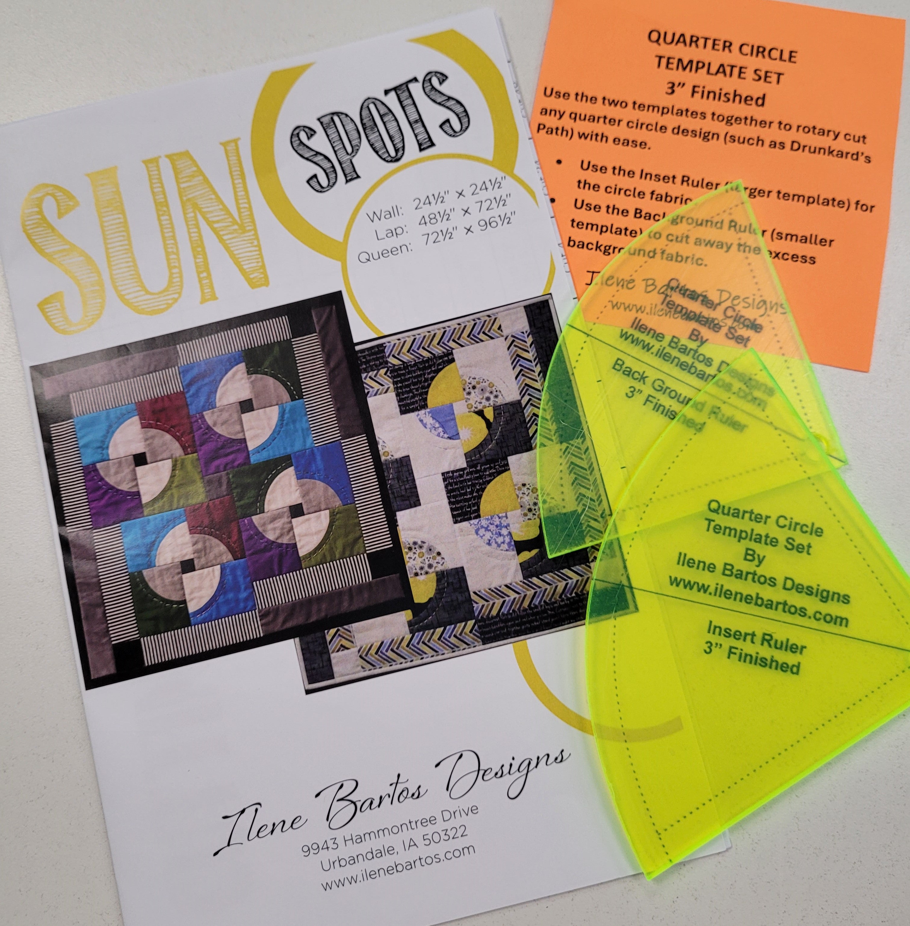 Sun Spots Quilt Pattern w/ Templates | Ilene Bartos Designs